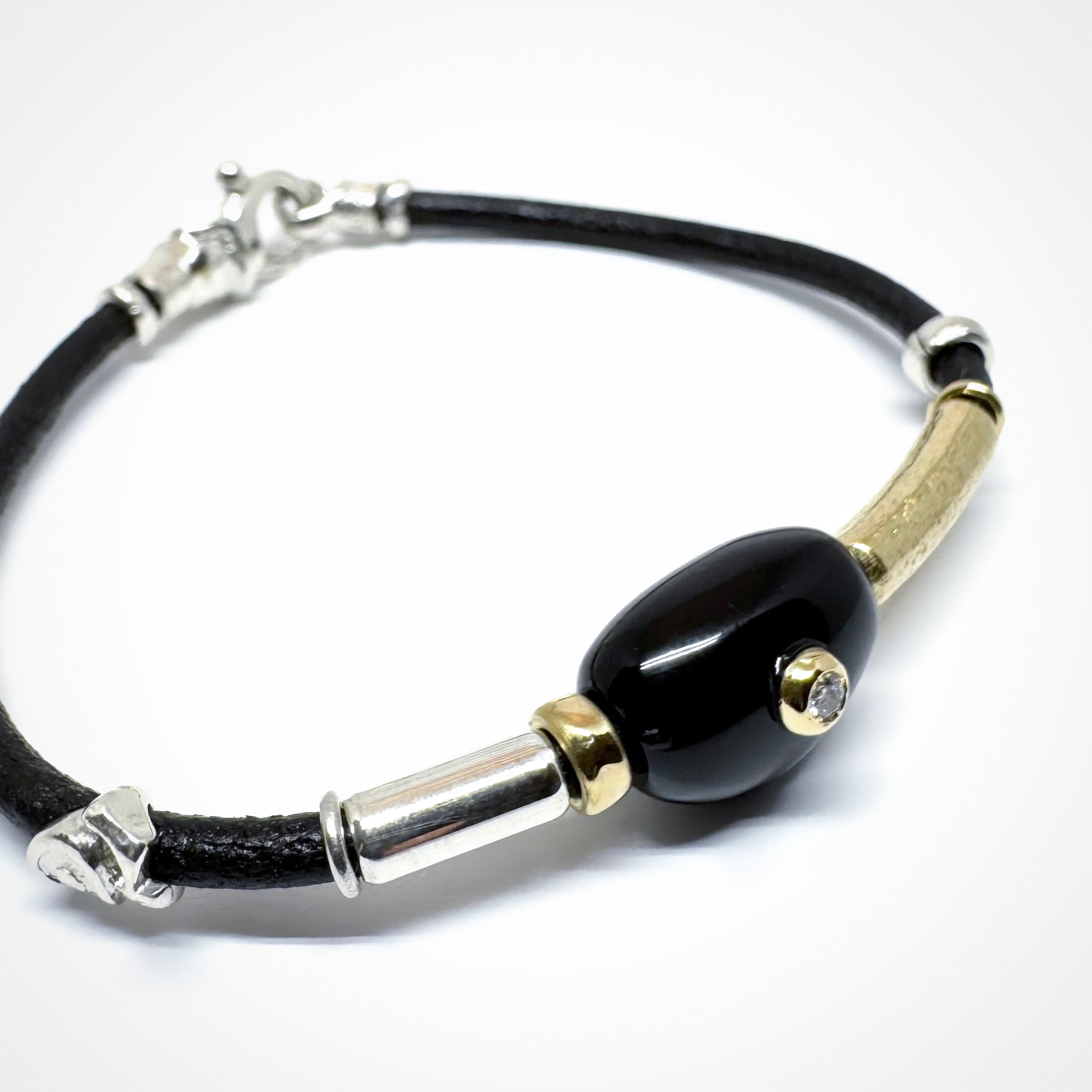 Polsera Gold and Silver Ònix – Estrada Joiers
